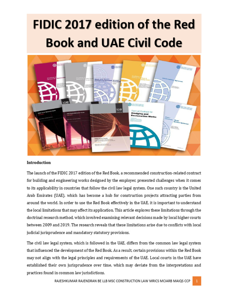 FIDIC 2017 Edition of The Red Book and UAE Civil Code 1700192385 | PDF