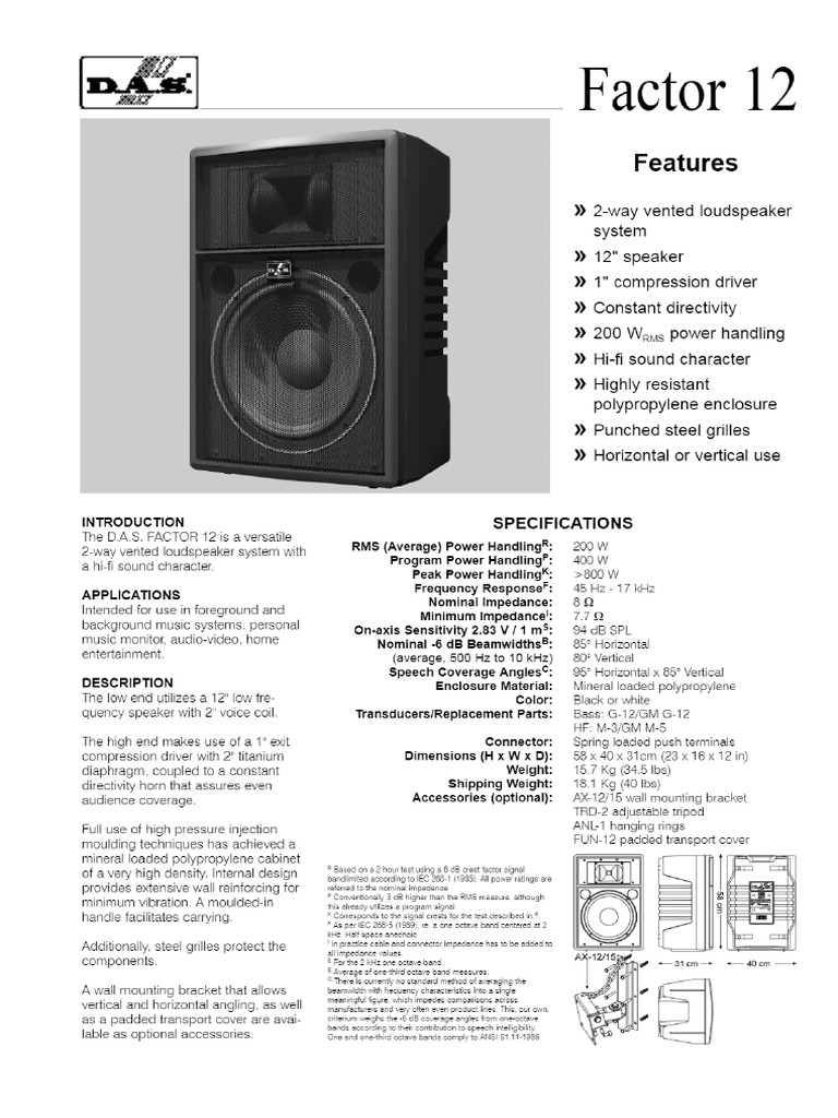 D.A.S. Factor 12 Datasheet - Manualzz | PDF