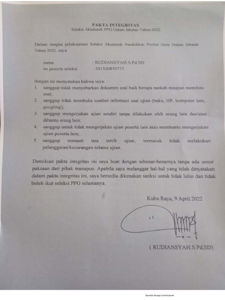 Fakta Integritas PPG | PDF