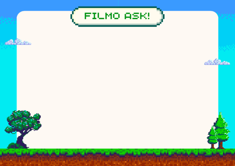 Blue and Green Cute Pixelated Landscape Blank Note Page Border Document ...