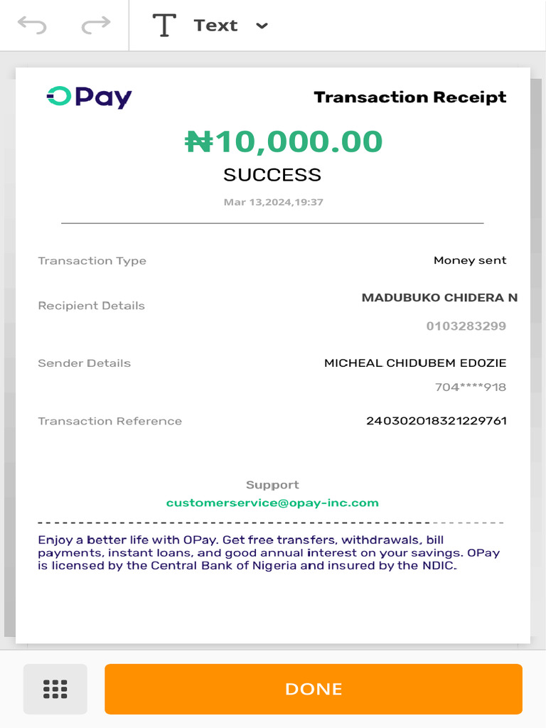 Fake Opay Confirmation PDF - PDF Document PDF | PDF