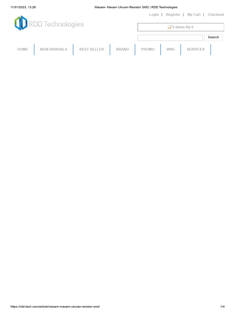 Macam - Macam Ukuran Resistor SMD - RDD Technologies | PDF
