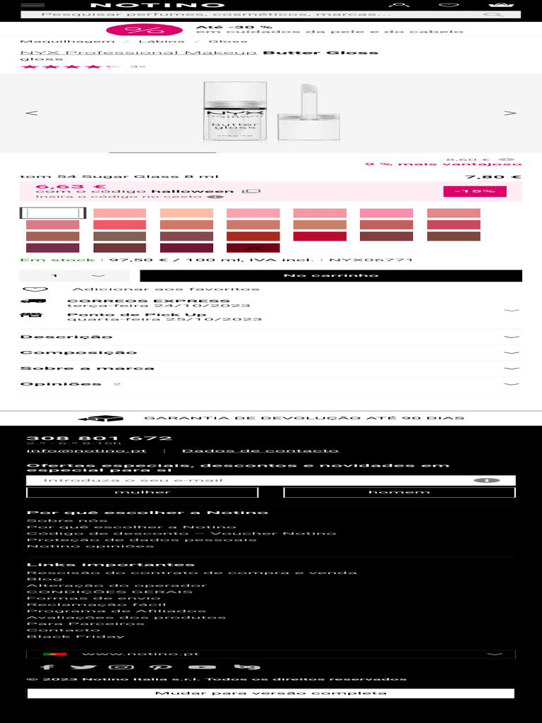 NYX Professional Makeup Butter Gloss Gloss Notino - PT | PDF