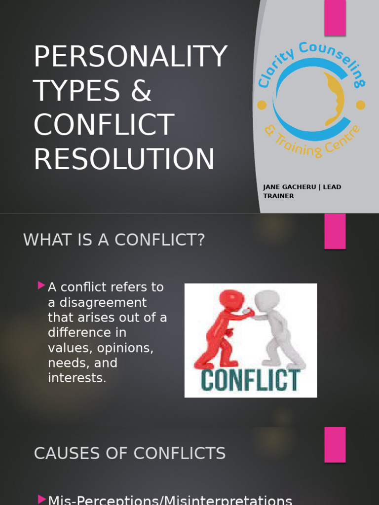Personality Types and Conflict Resolution | PDF