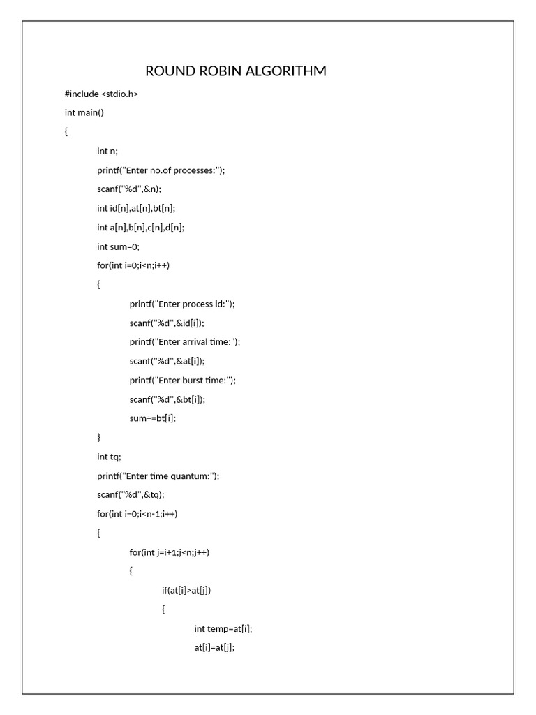 Round Robin Algorithm Pdf 2163