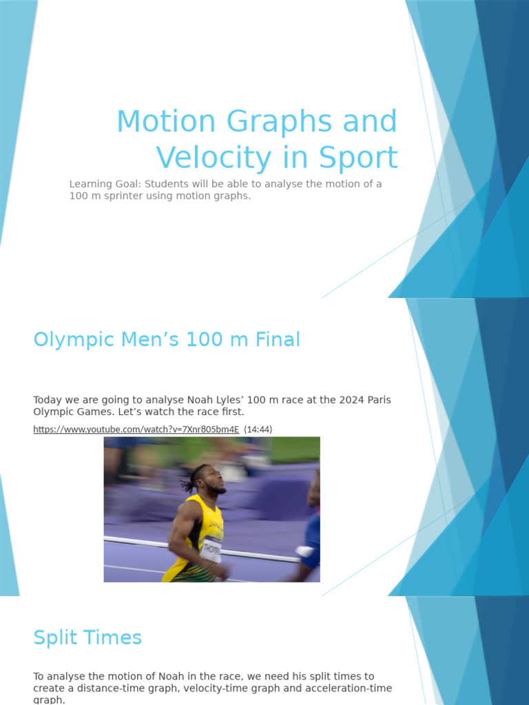 3.1 Creating Motion Graphs From Data and Velocity in Sport | PDF