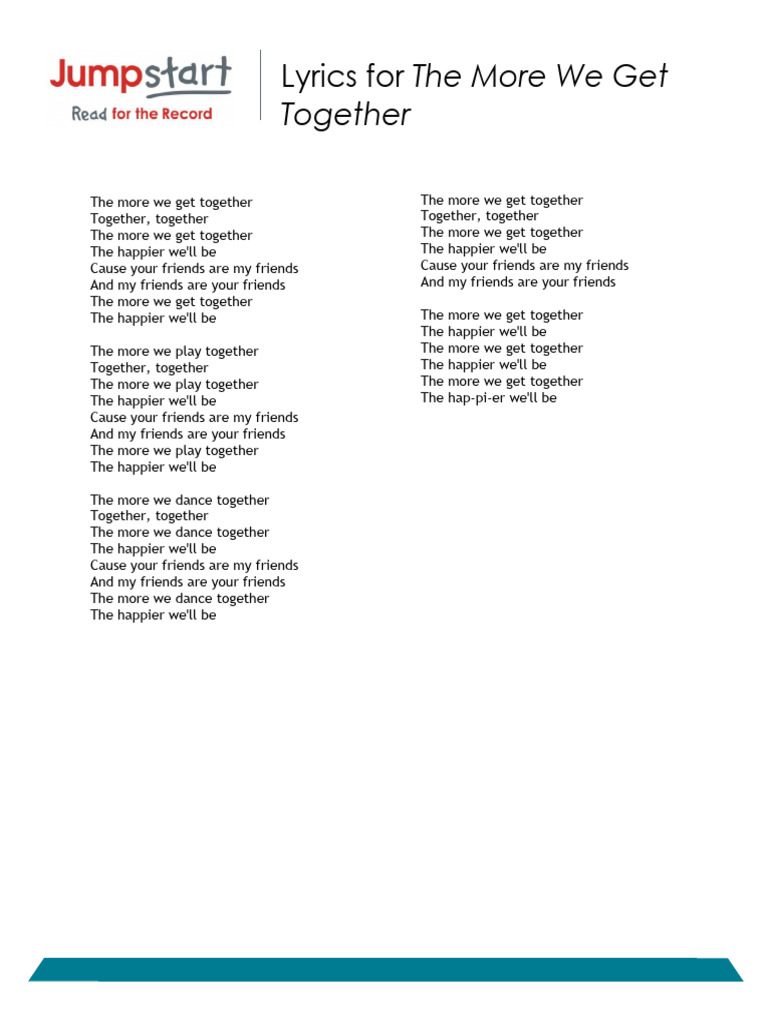 More We Get Together Lyrics | PDF