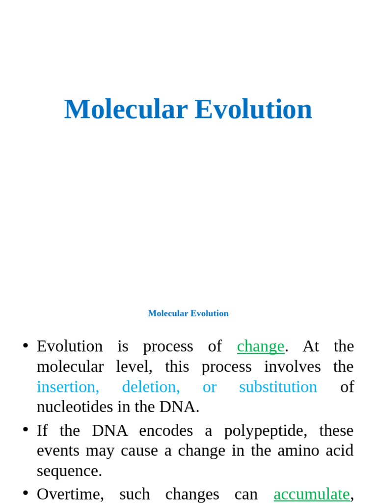 Molecular evolution | PDF