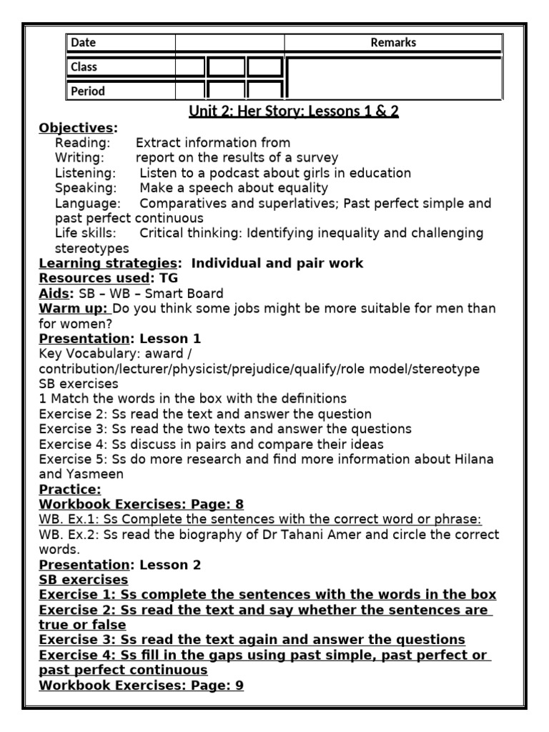 Preparation 3rd Year Unit 2 - 2022 | PDF | Adjective | Vocabulary