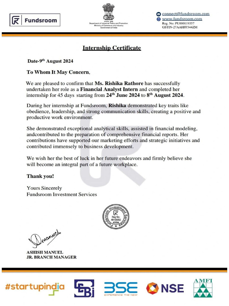 Internship Sample | PDF