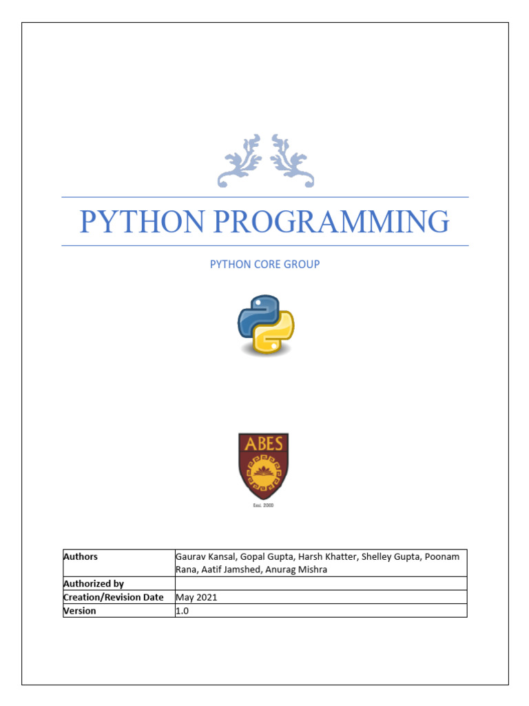 Unit-1-Core Python Essential - V - 1.1 | PDF