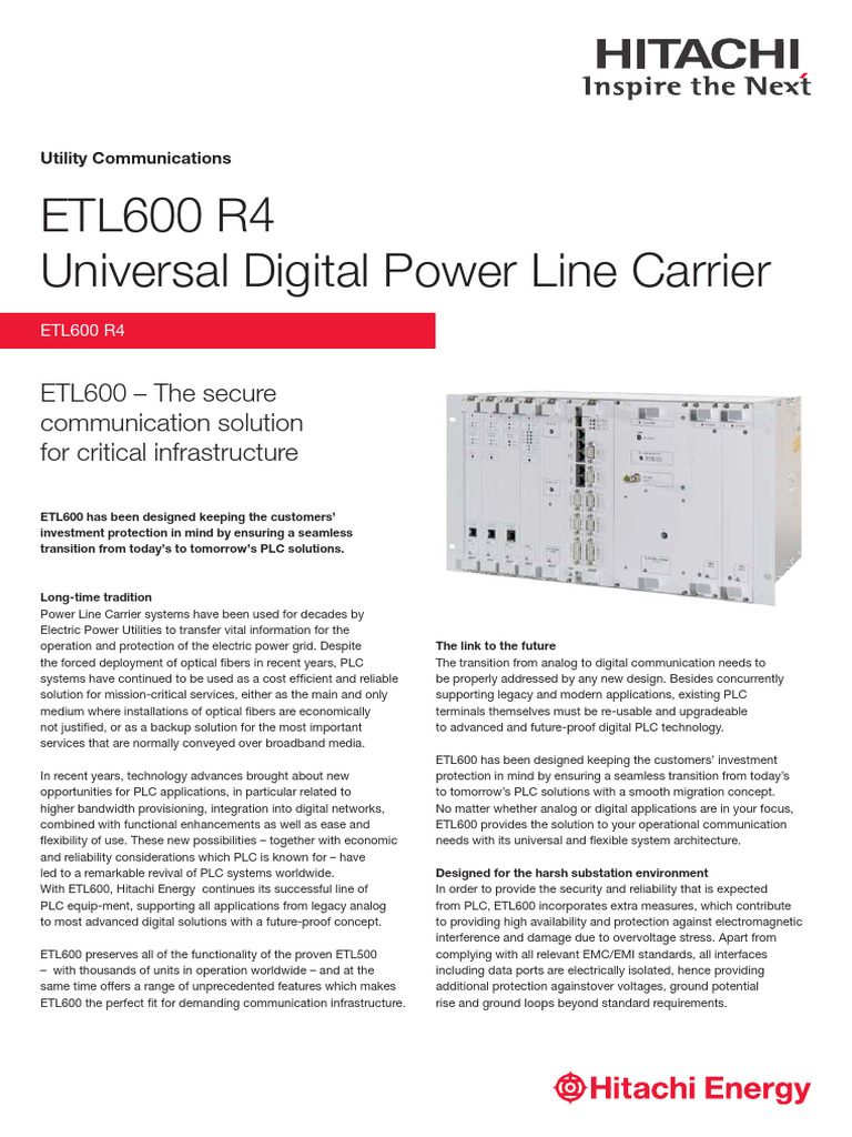 ETL600 R4 - Universal Digital Power Line Carrier-A4 | PDF