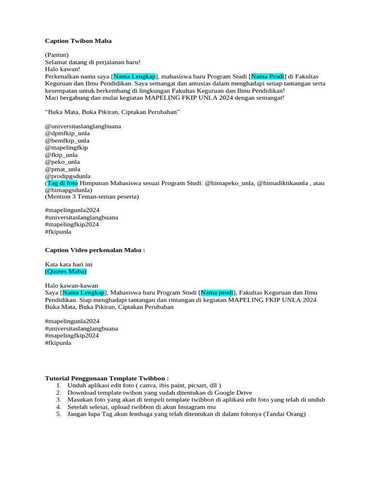 Caption Mapeling Fkip 2024 | PDF