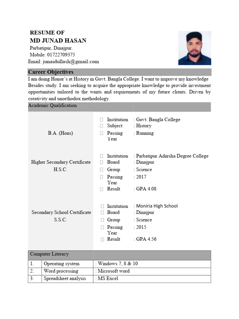 Junaid CV (1) - 2 | PDF