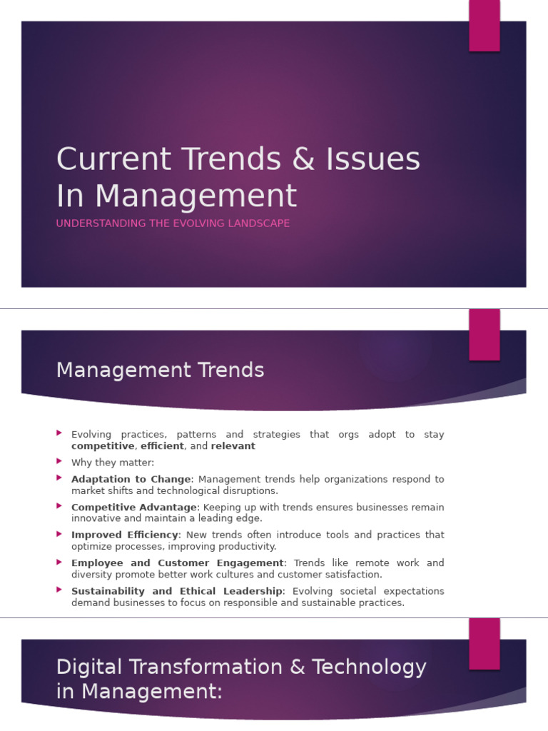 Current Trends & Issues in Management | PDF
