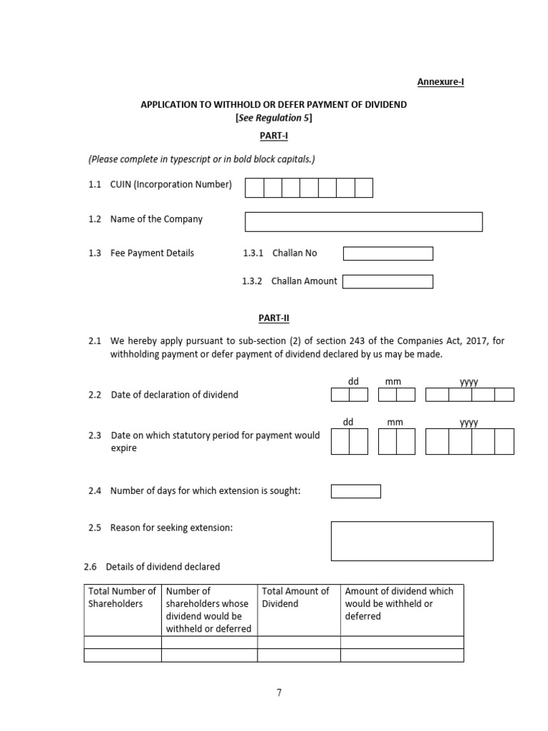 Dividend Withheld Form | PDF