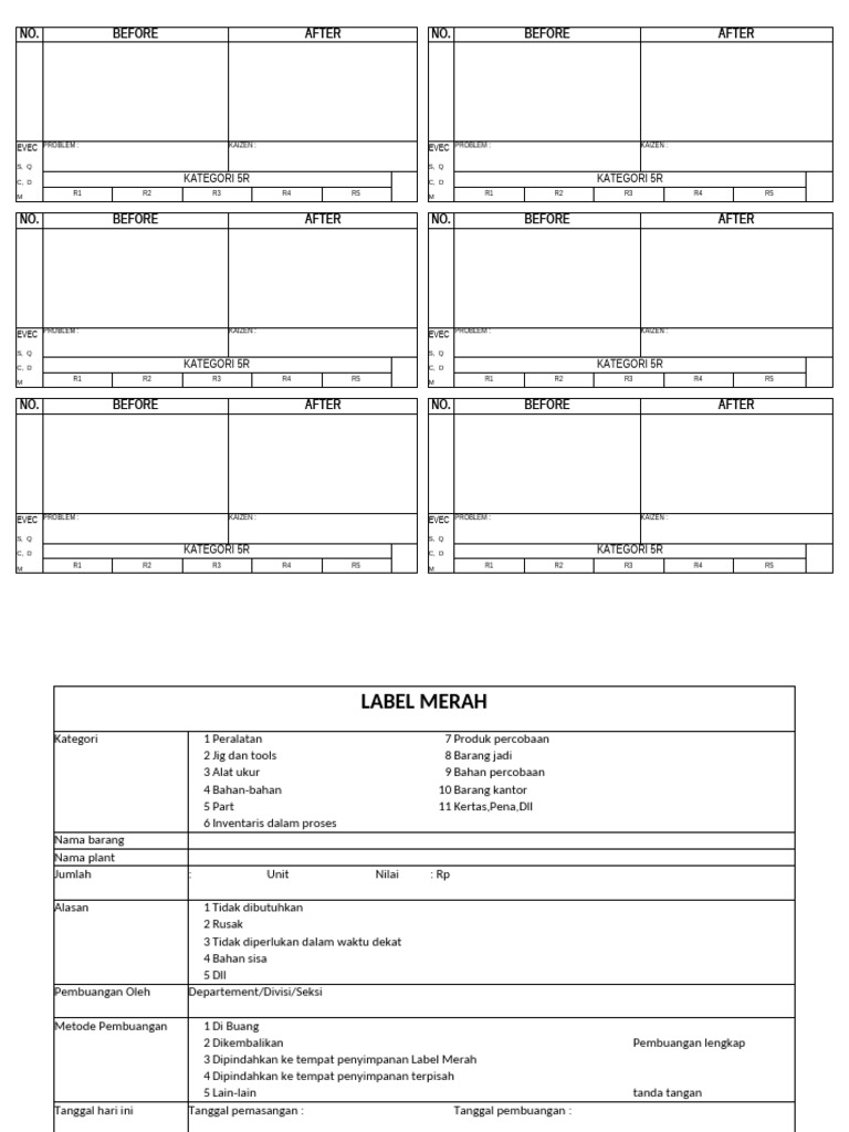 CHECK SHEET 5R | PDF
