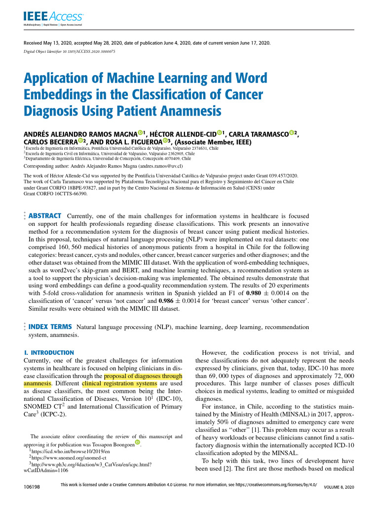 Application of Machine Learning and Word Embeddings in The ...