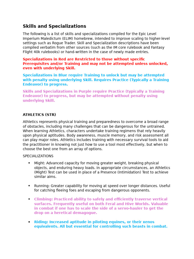 Skill Guide ELIM 1.0 | PDF