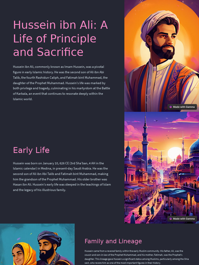 Hussein Ibn Ali a Life of Principle and Sacrifice | PDF