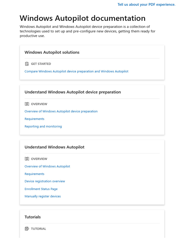 Microsoft Learn - Windows Autopilot Documentation | PDF