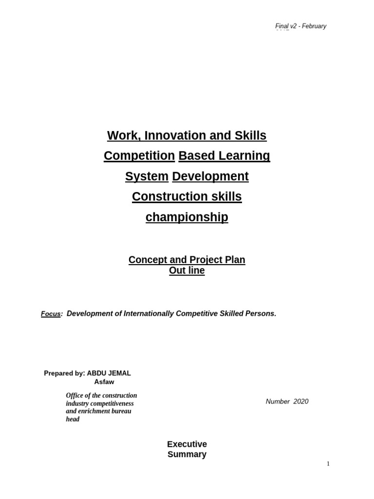 Concept and Project Outlie TEVETA 2020-2025-2 | PDF