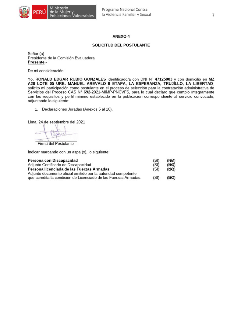 Anexo - Ronald Edgar Rubio Gonzales | PDF