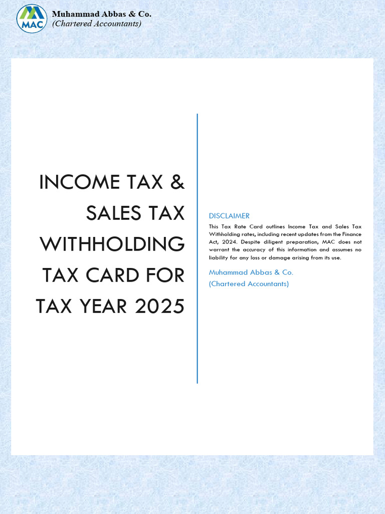 Mac Tax Card 2024-25 | PDF | Capital Gains Tax | Dividend