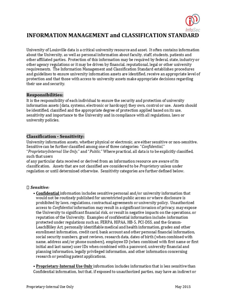 Information Management and Classification_Standard | PDF