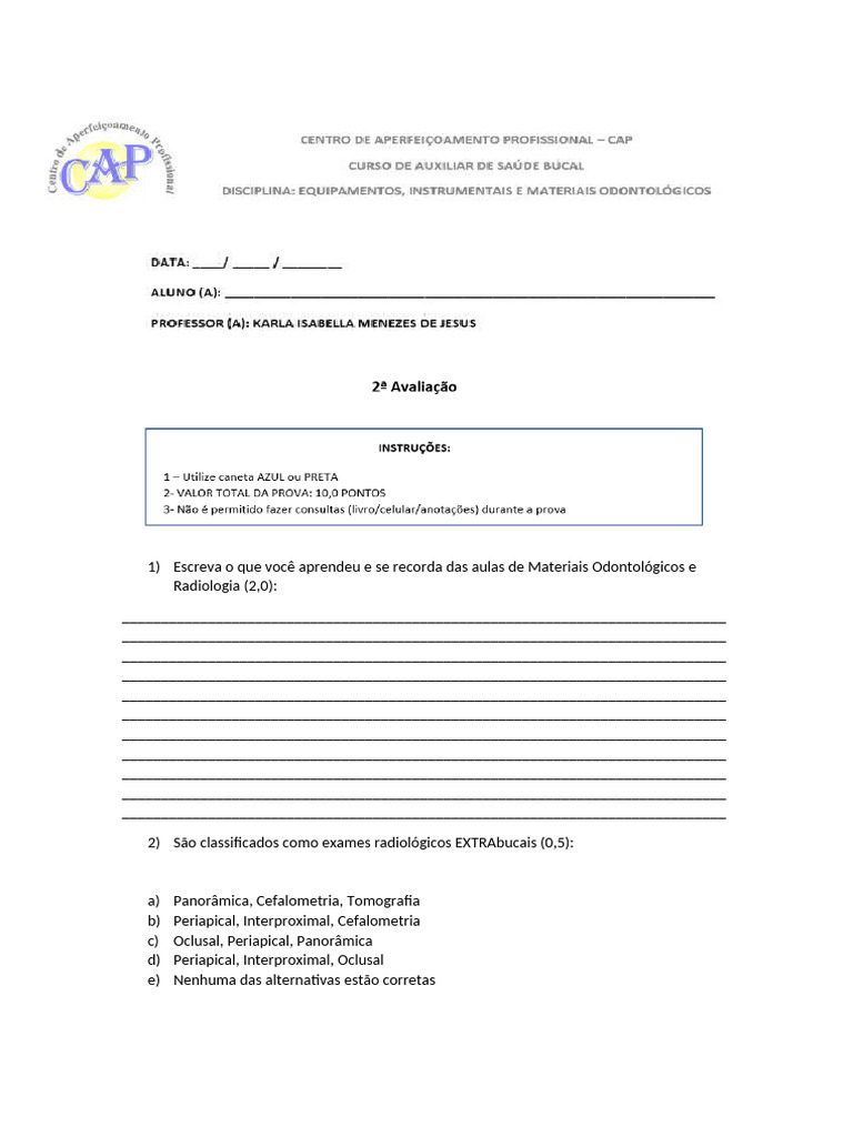 Prova 2 Cap | PDF