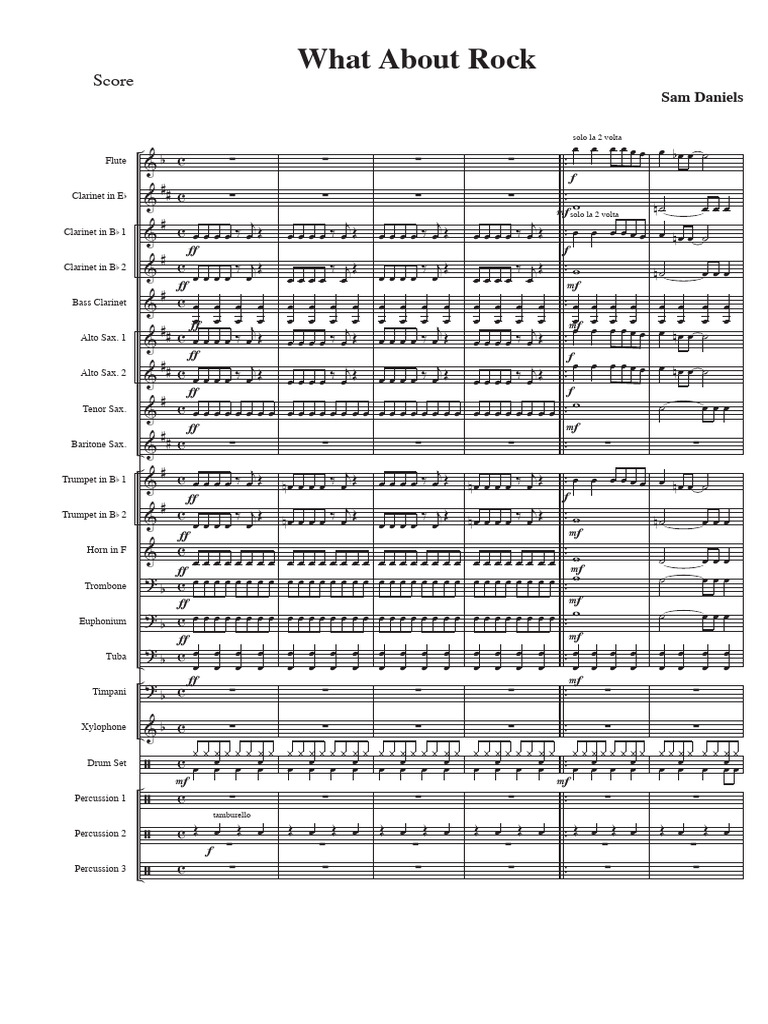 What About Rock - Score | PDF | European Musical Instruments | Marching ...