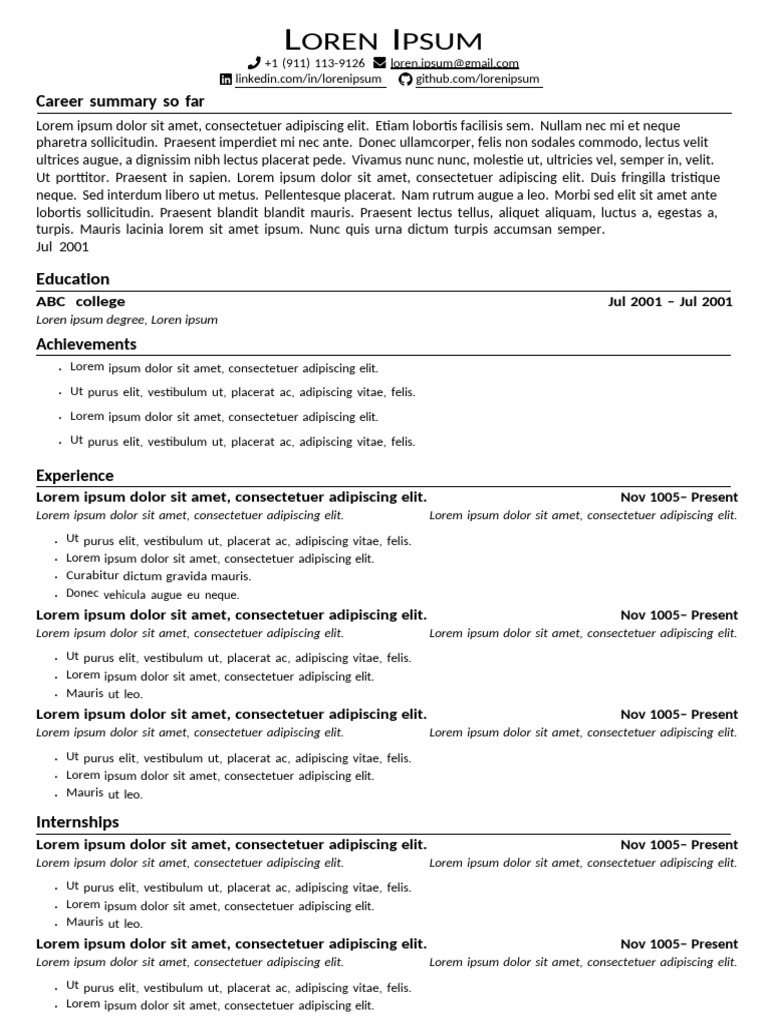 JV S Resume Template | PDF