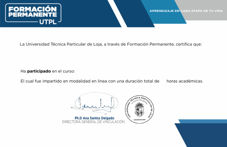 Certificado de Participacion Utpl Etica | PDF
