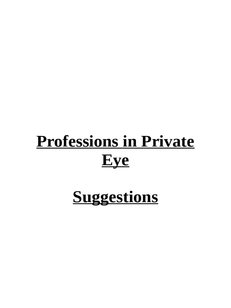 Professions - Suggestions | PDF