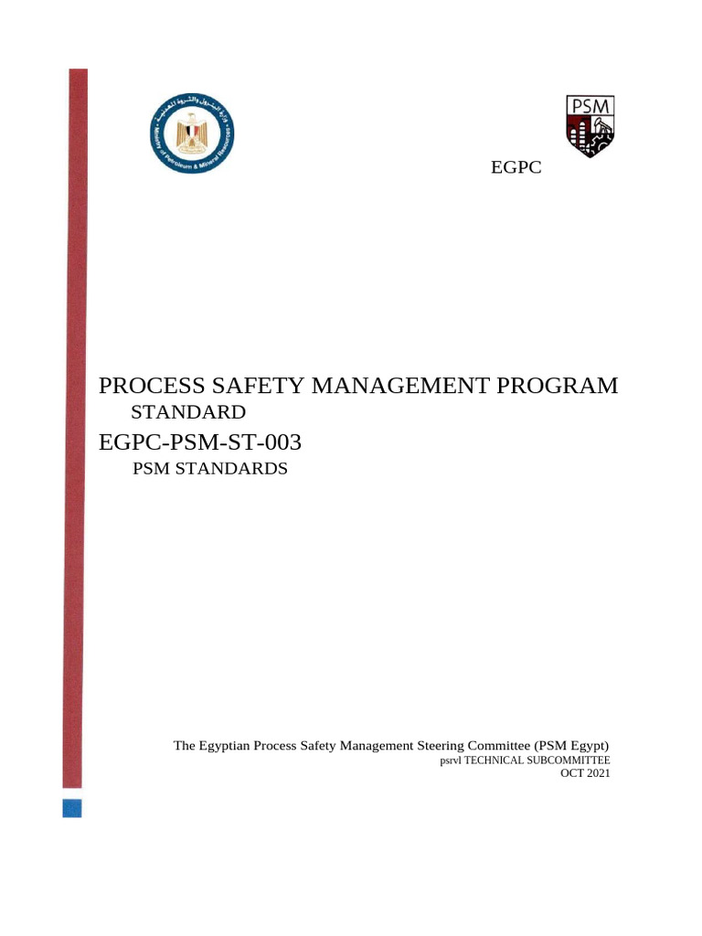 Process Safety Managemnet Program Standard | PDF