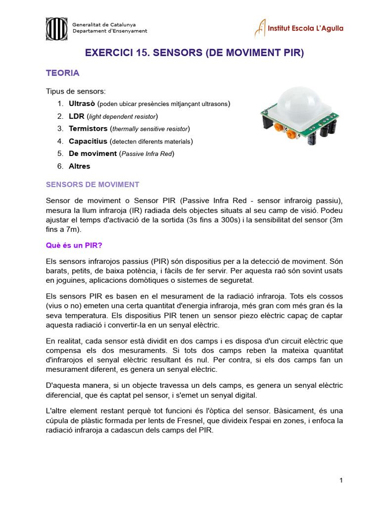 Ex15 - Sensors de Moviment | PDF