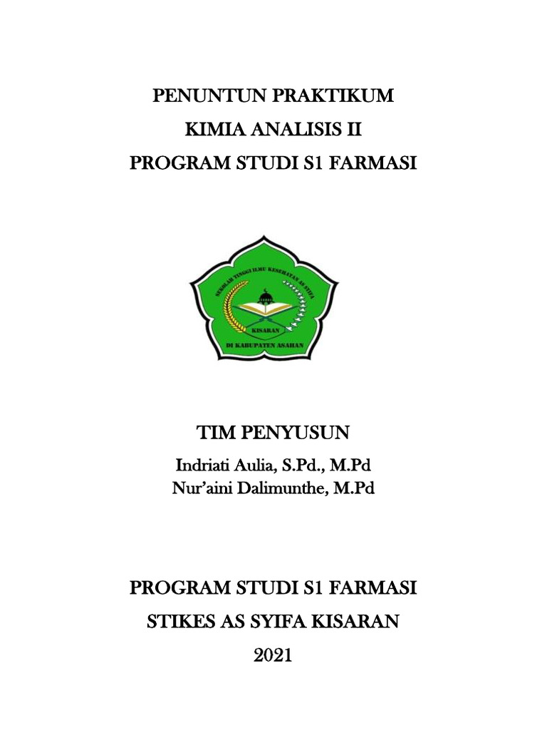 Penuntun Praktikum Kimia Analisis II | PDF