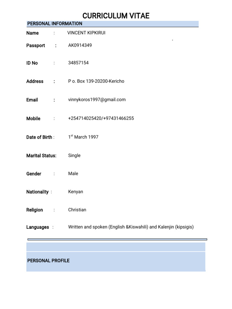 Vinny Kirui CV | PDF