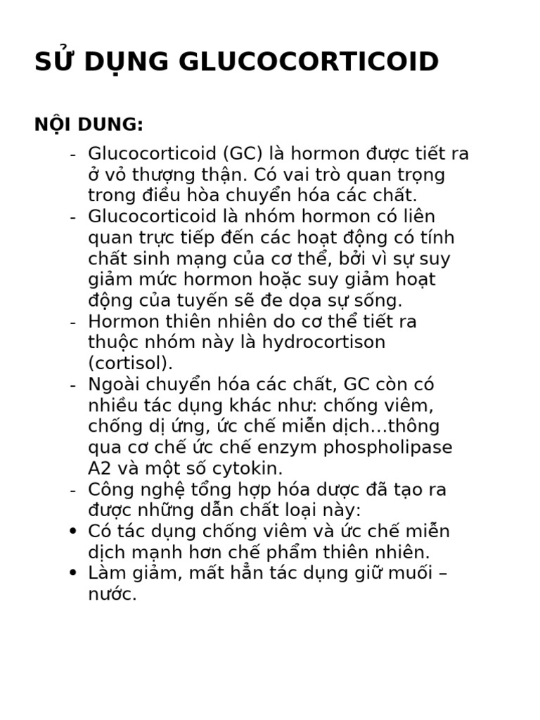 S D NG Glucocorticoid | PDF