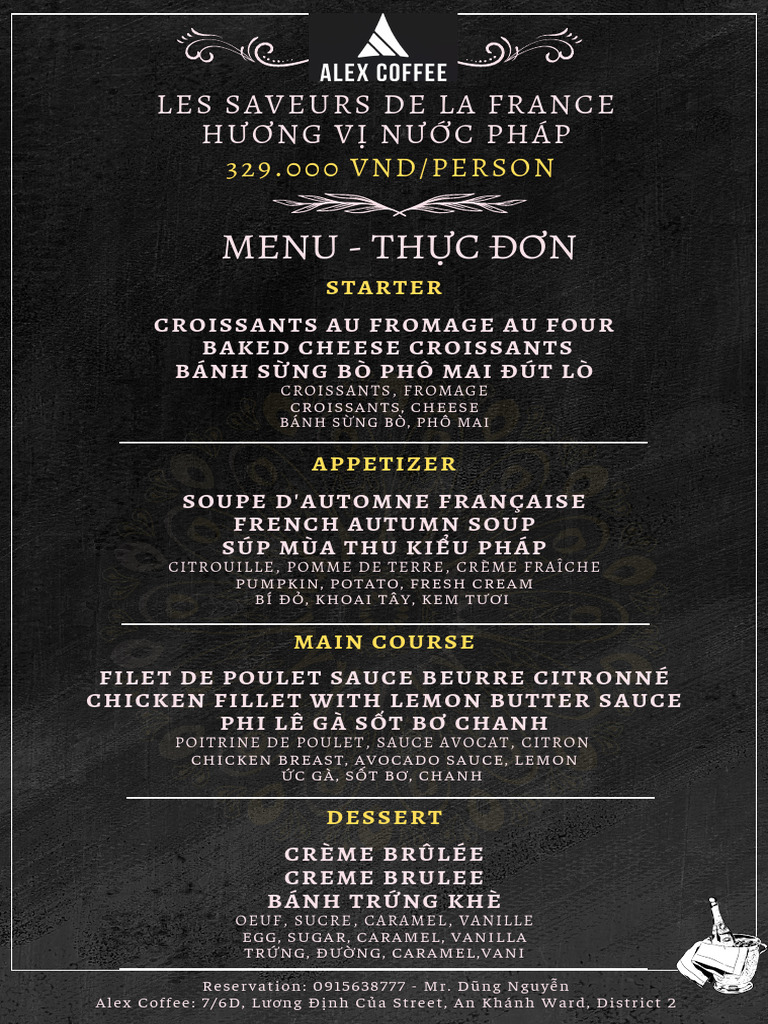 Menu des Saveurs de France | PDF | Nourritures
