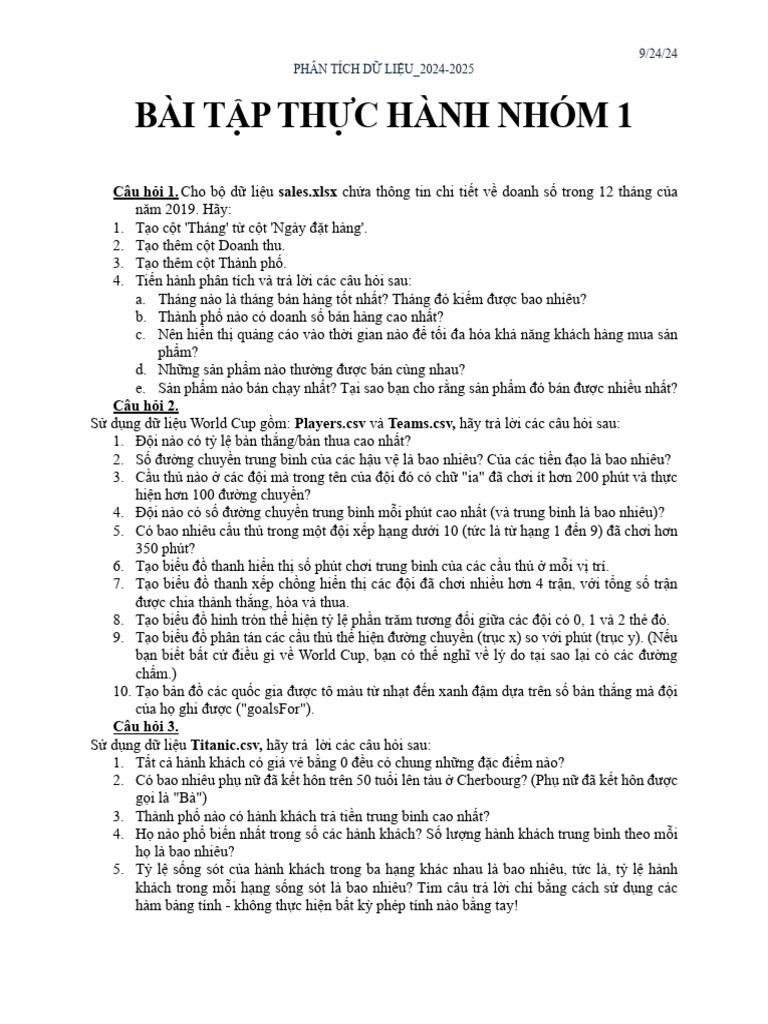 Bai Tap Thuc Hanh 1 | PDF