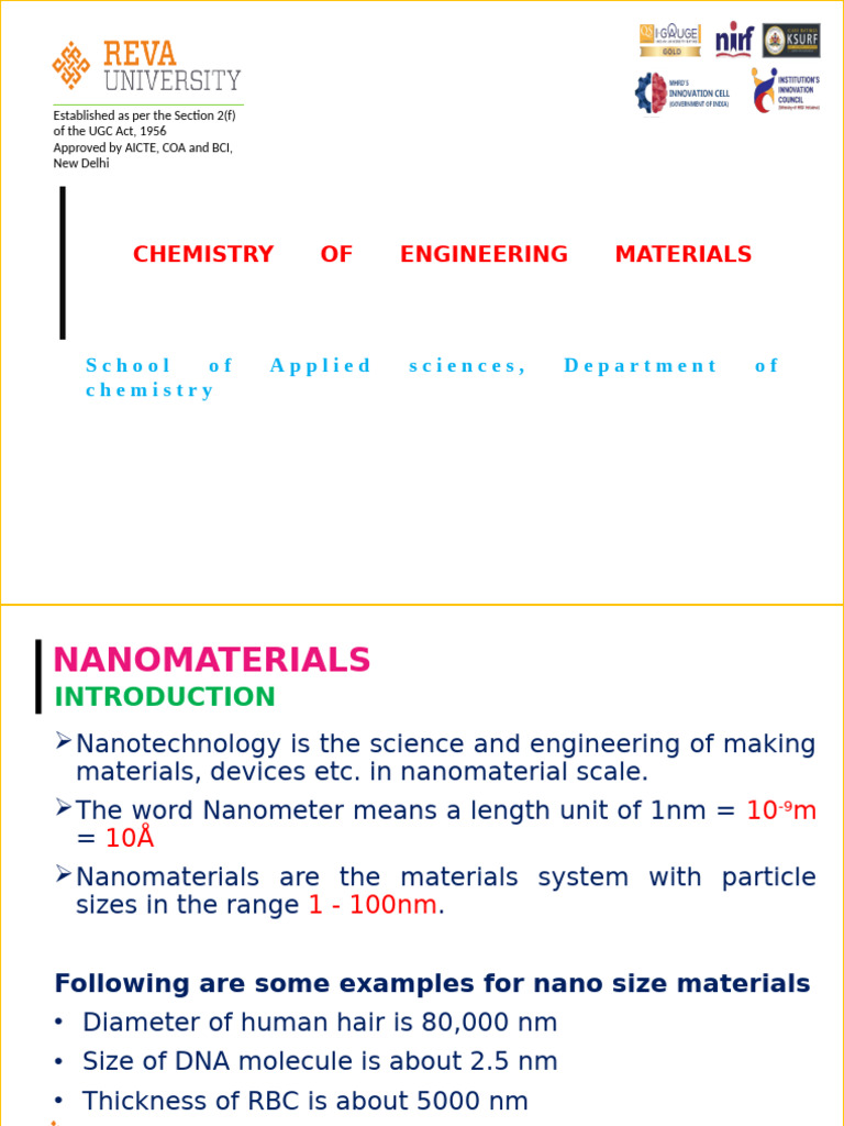 Lecture 4 Introduction To Nano Materials | PDF