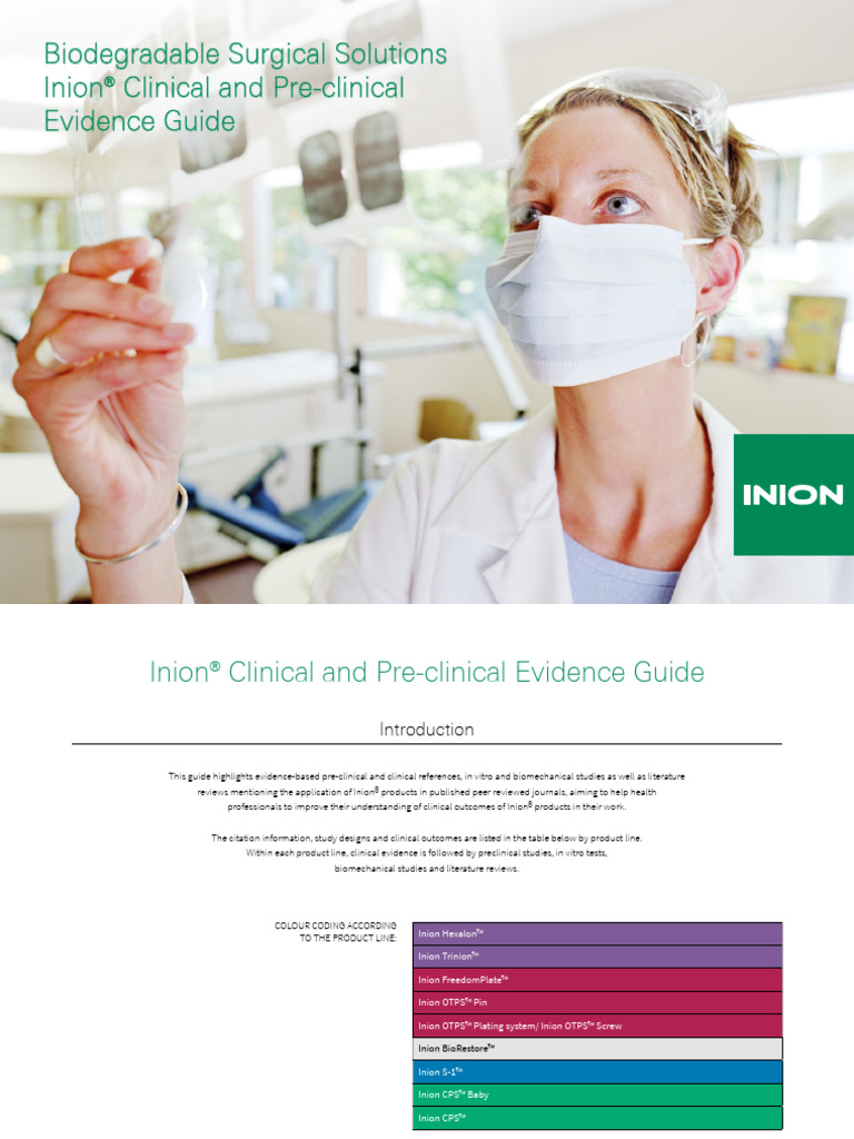 Inion Clinical and Pre Clinical Evidence Guide | PDF