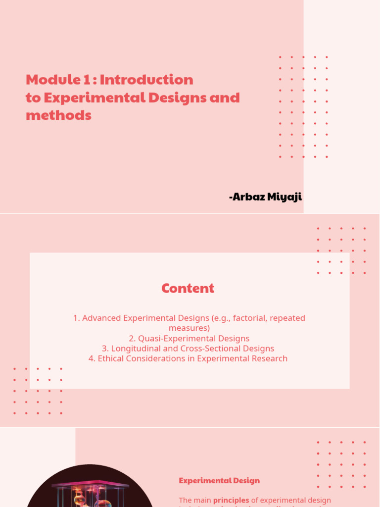 Module 1 - Experiemnal Designs | PDF
