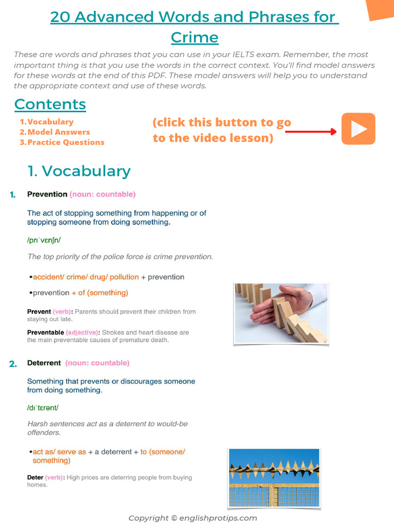 Advanced Vocabulary Crime | PDF