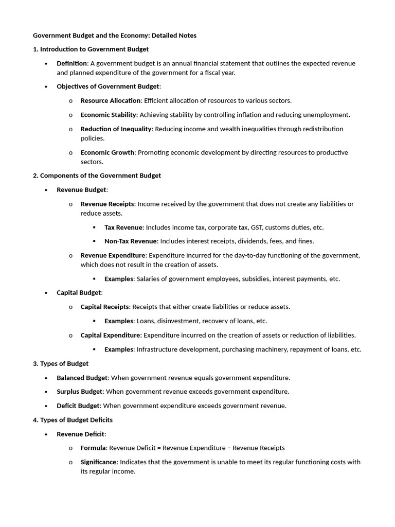 Government Budget and The Economy | PDF