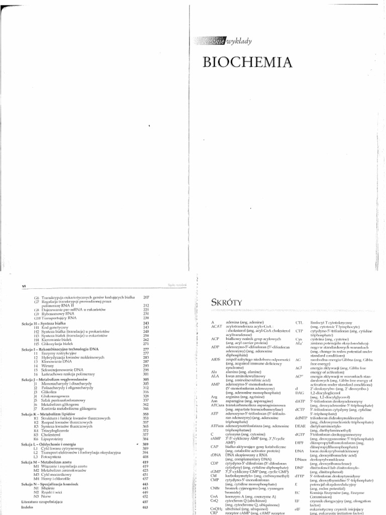 Biochemia-Krótkie Wykłady | PDF