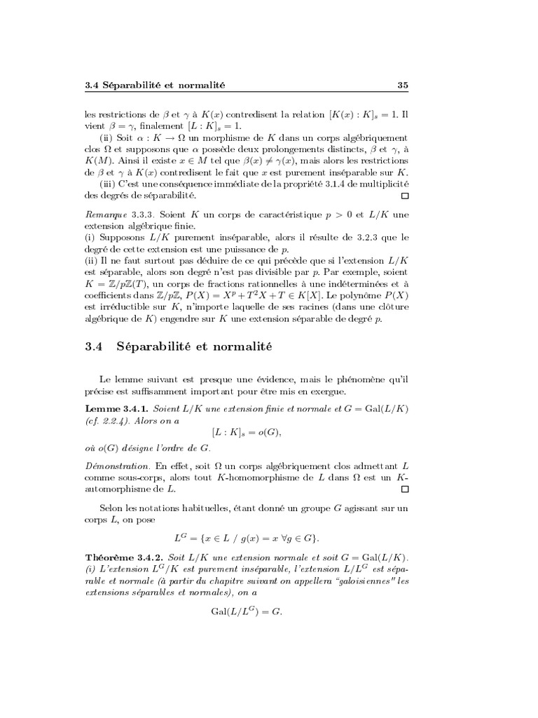 Théorie de Galois Cours | PDF