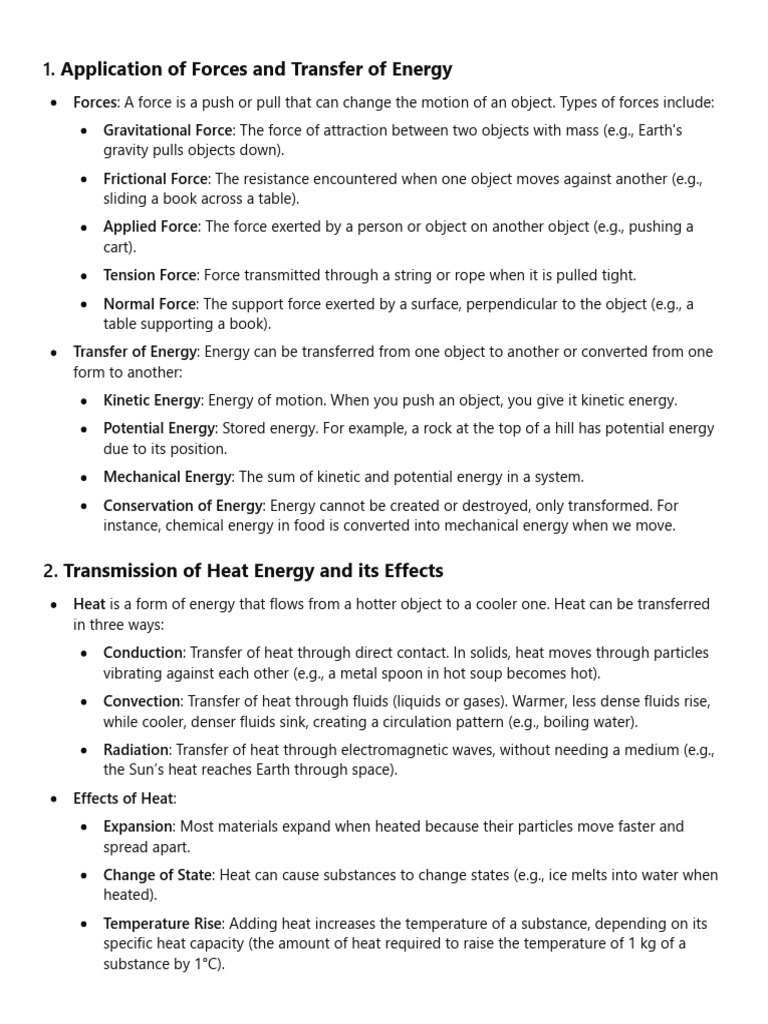 Force and transfer of energy Science | PDF