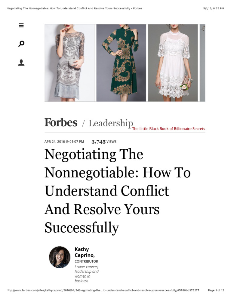 Negotiating The Nonnegotiable - How To Understand Conflict and Resolve Yours Successfully ...